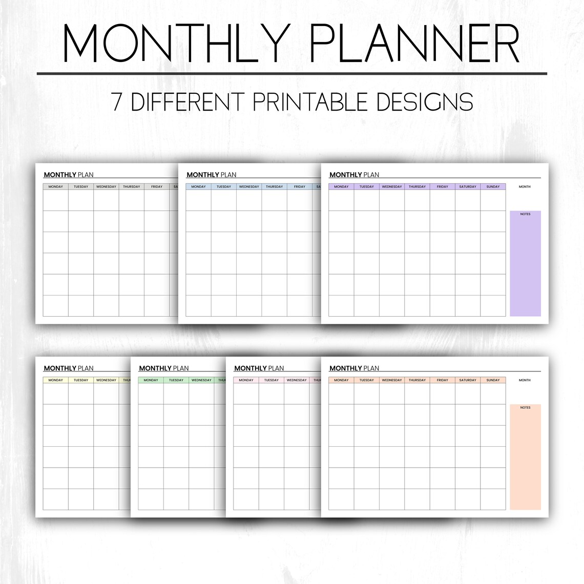 Printable Monthly Planner, Fillable Monthly Plan, Printable Monthly ...