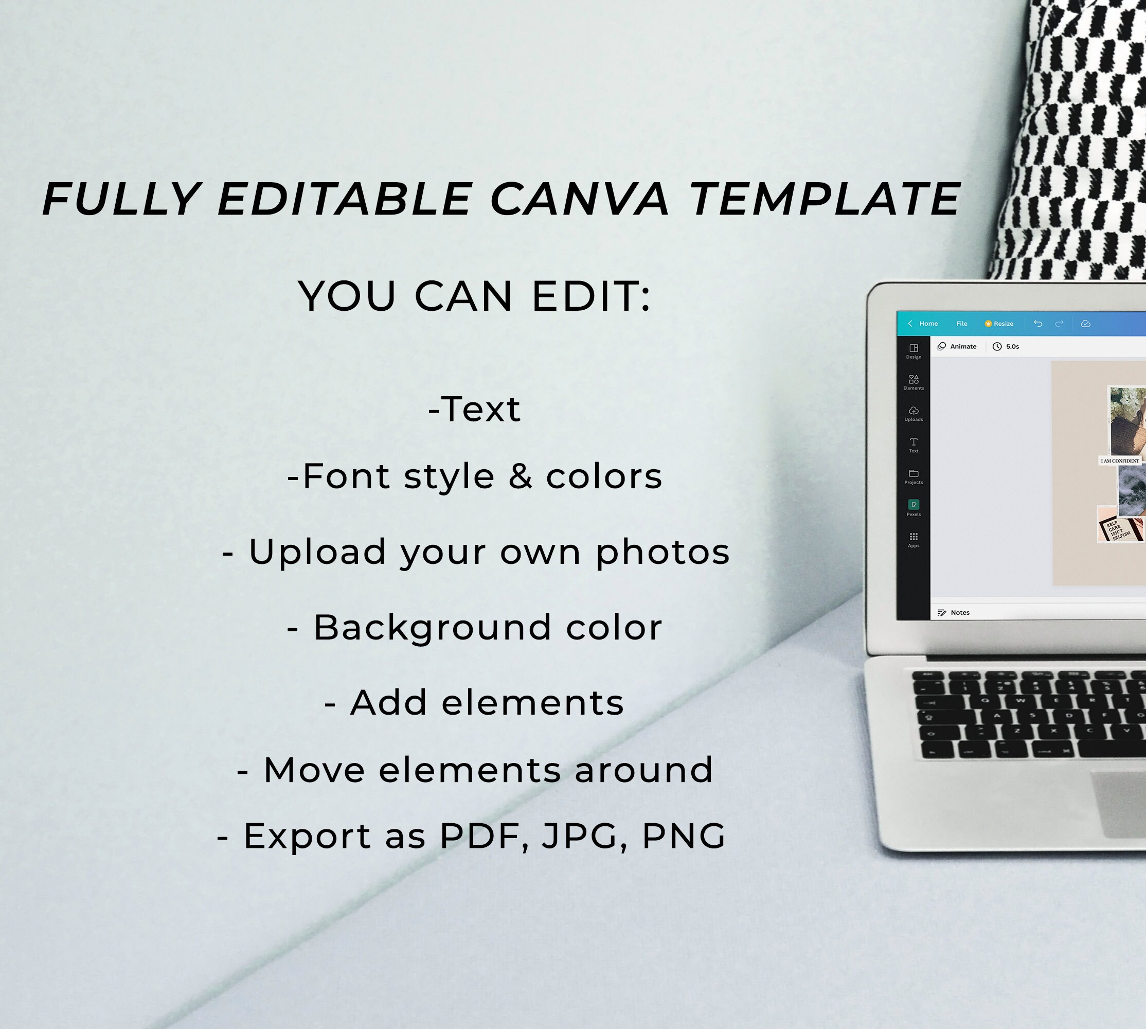 Digital Vision Board Template, Editable Dream Board, Simple Vision ...