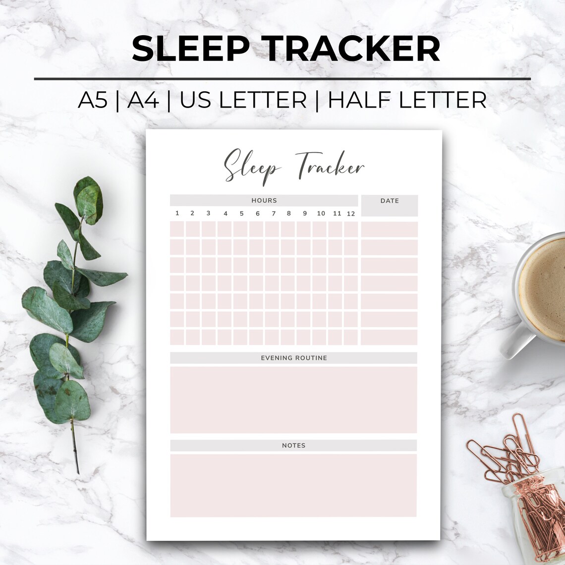 Printable Sleep Tracker,minimalist Sleep Log,weekly Sleep Tracker ...