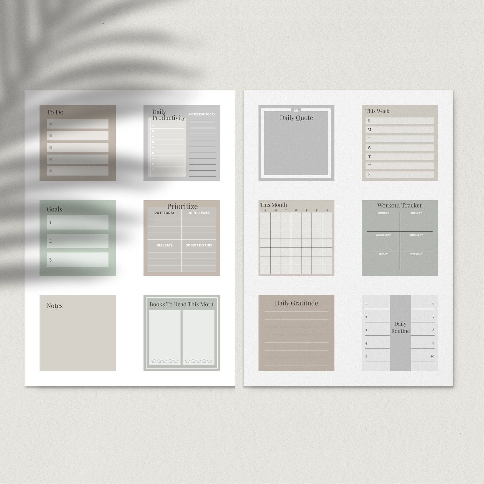 Printable Simple Planner Cards,productivy Cards,printable Sticky Notes ...