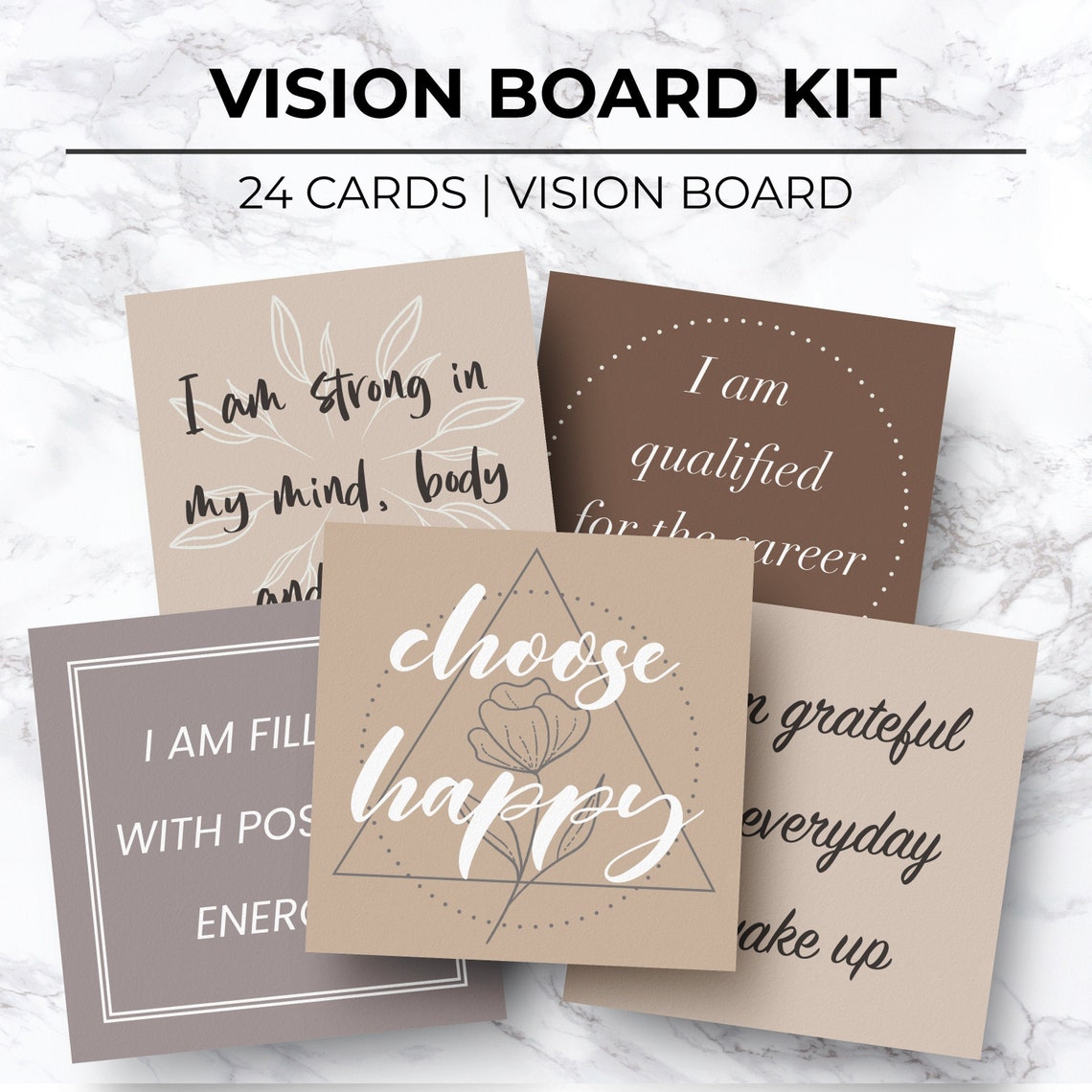 Printable Vision Board Kit,printable Affirmations,inspirational Quote ...