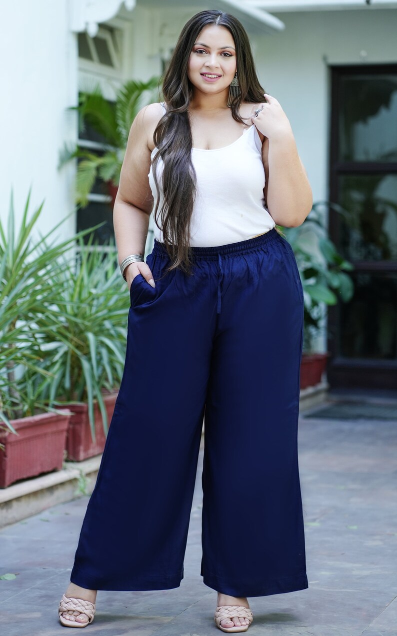 Plus Size Bottoms for Women Large Size Palazzo With Pockets Indian ...
