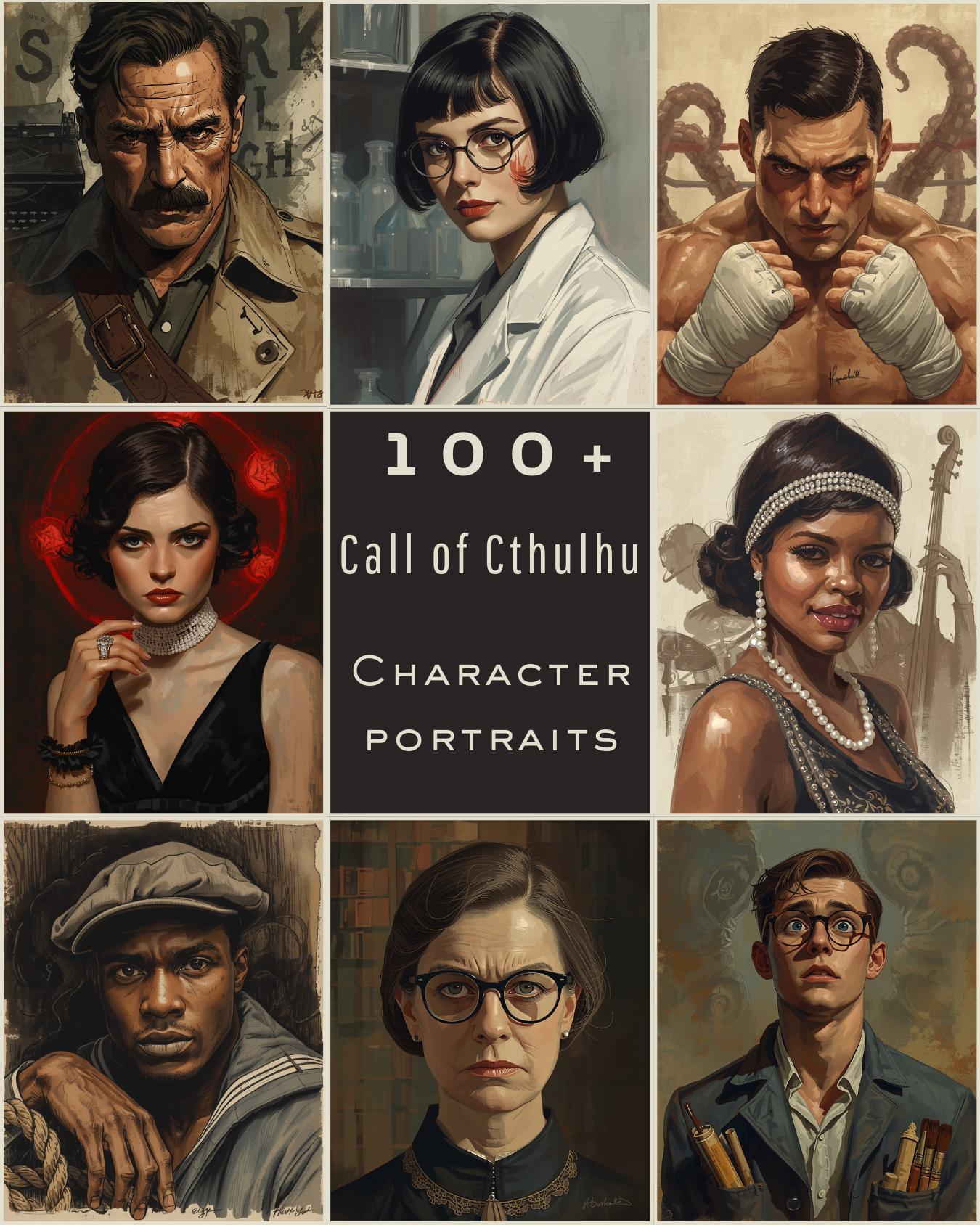 Call of Cthulhu Character Portraits: 1920s RPG Art (digital Download - Etsy