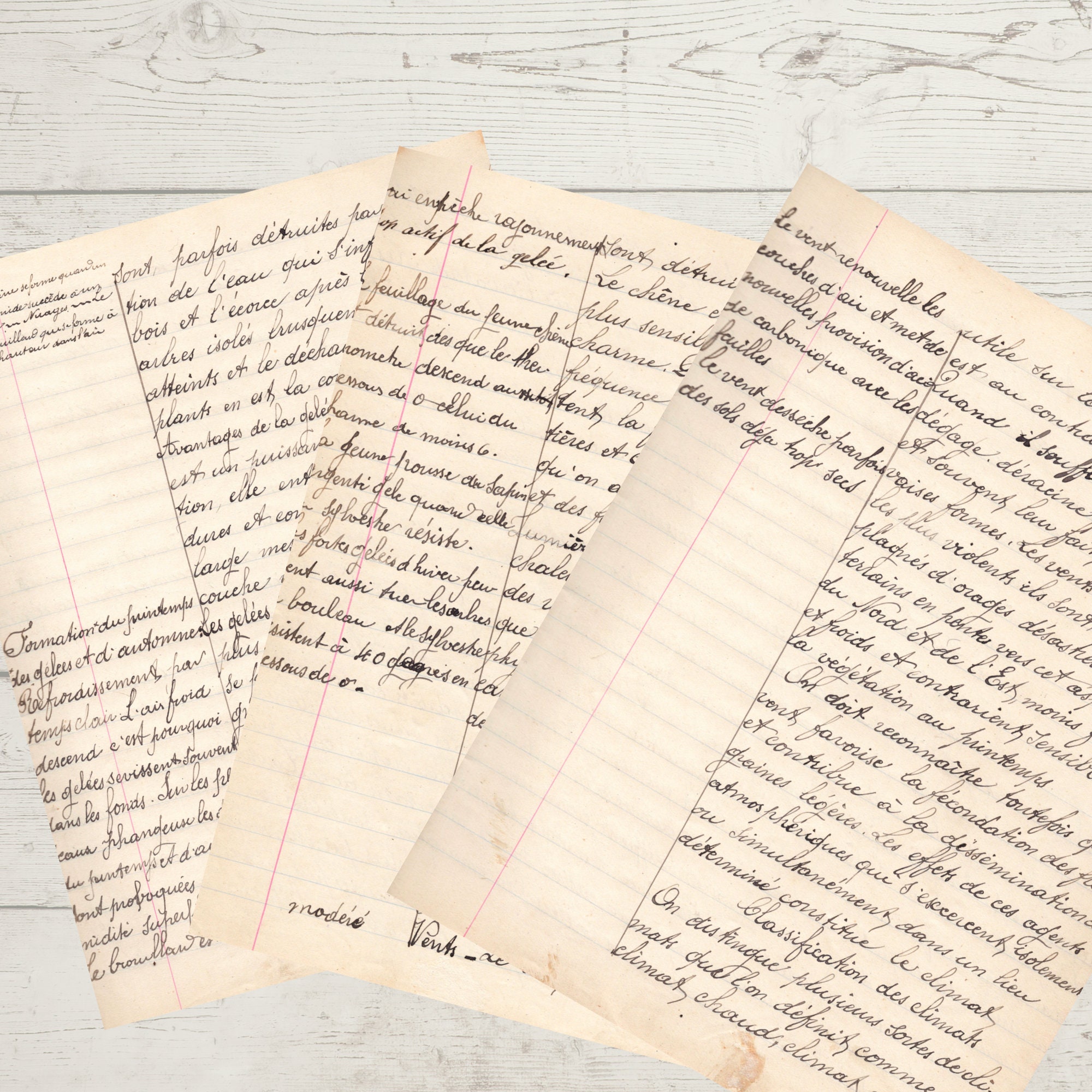 Old French Digital Papers Vintage French Handwriting From a - Etsy