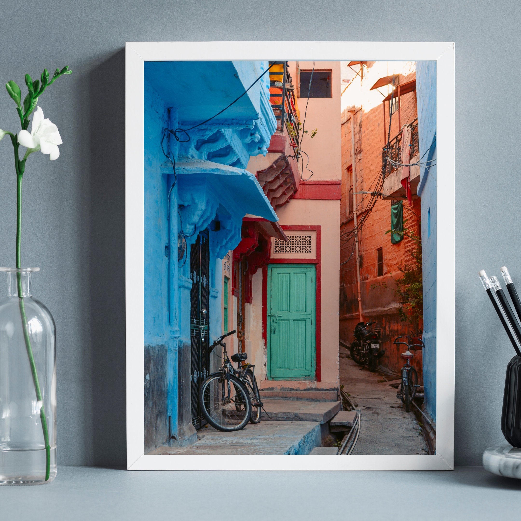 Blue Walls India Photo Print, Digital Printable Art, Printable Wall Art ...