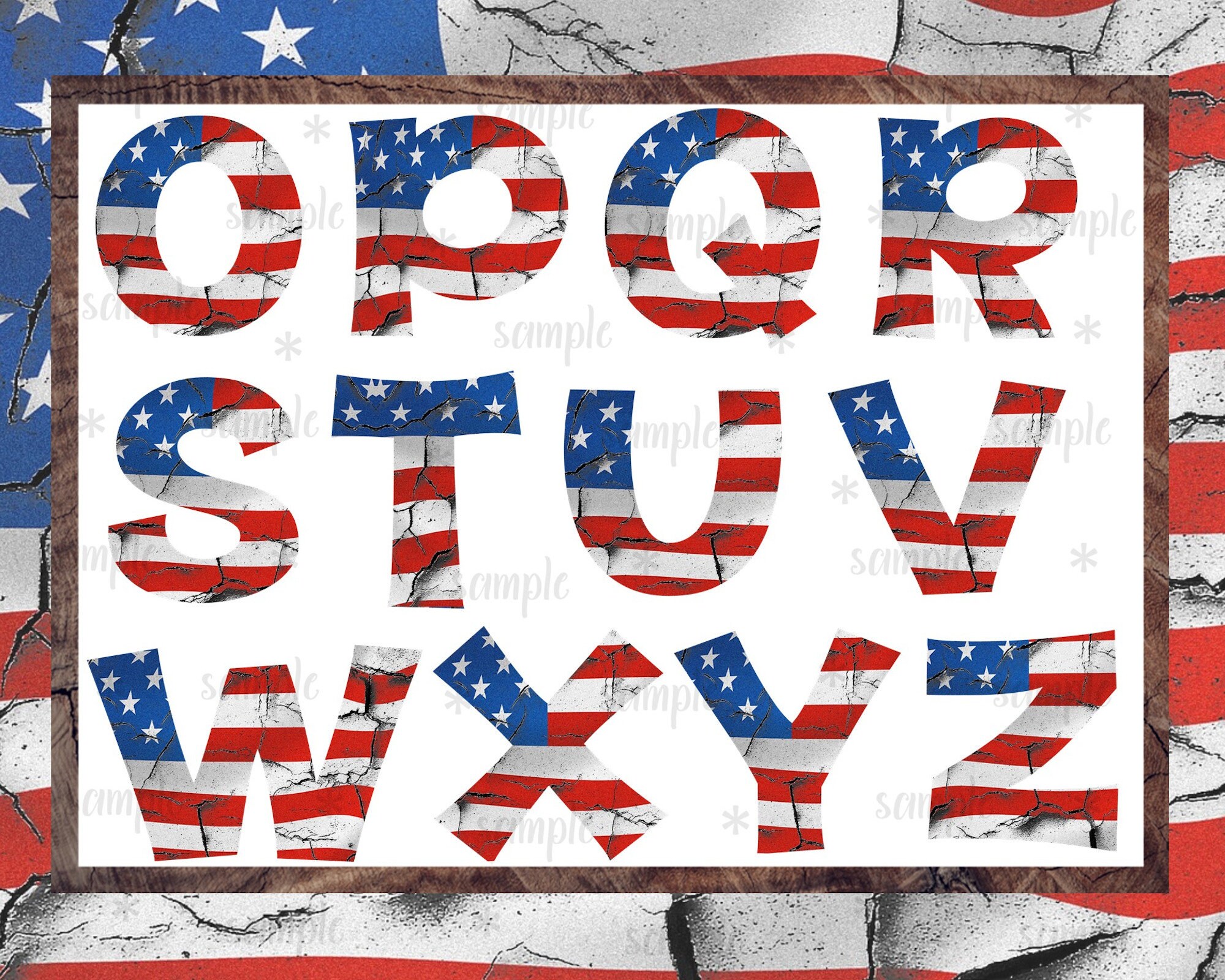 AMERICAN FLAG Alphabet & Numbers Clipart Digital PNG - Etsy