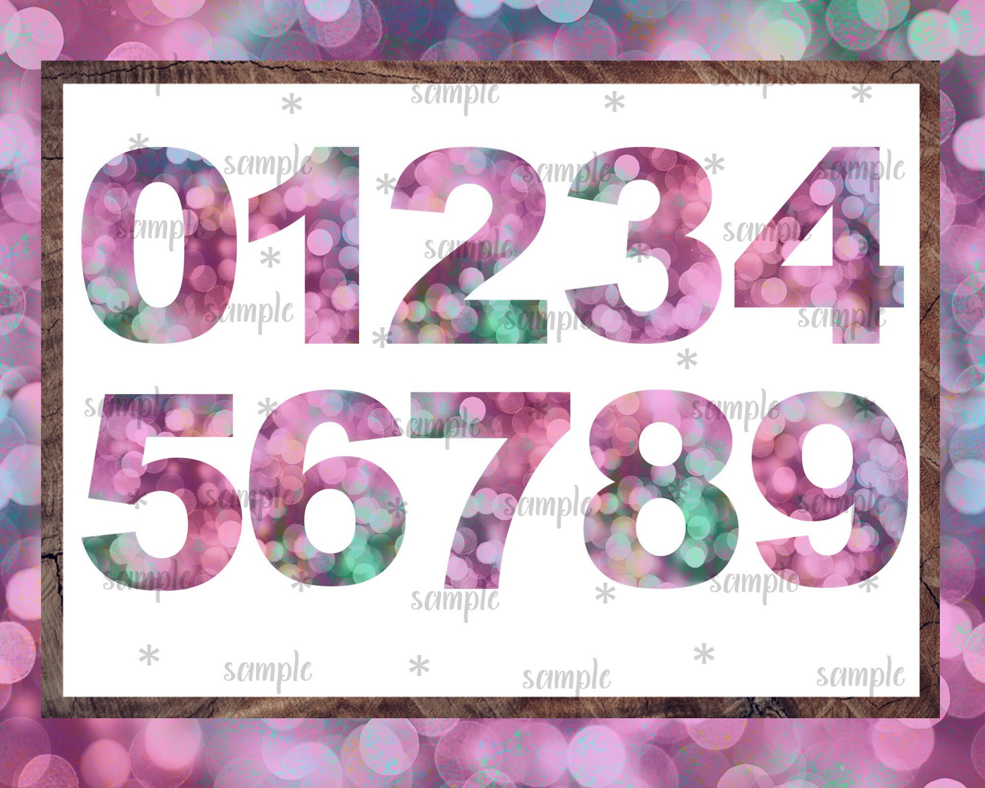 JEWEL BUBBLEPOP Numbers 0 9 Clipart Digital PNG - Etsy