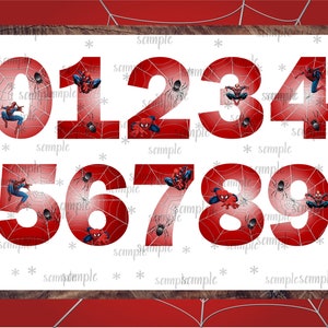 SPIDER MAN Alphabet & Numbers Clipart Digital PNG - Etsy