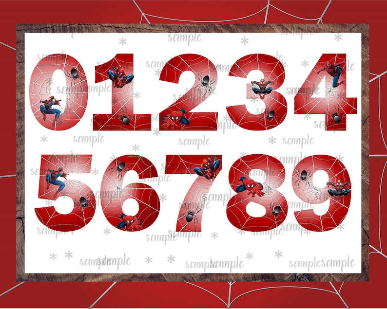 SPIDER MAN Alphabet & Numbers Clipart Digital PNG - Etsy