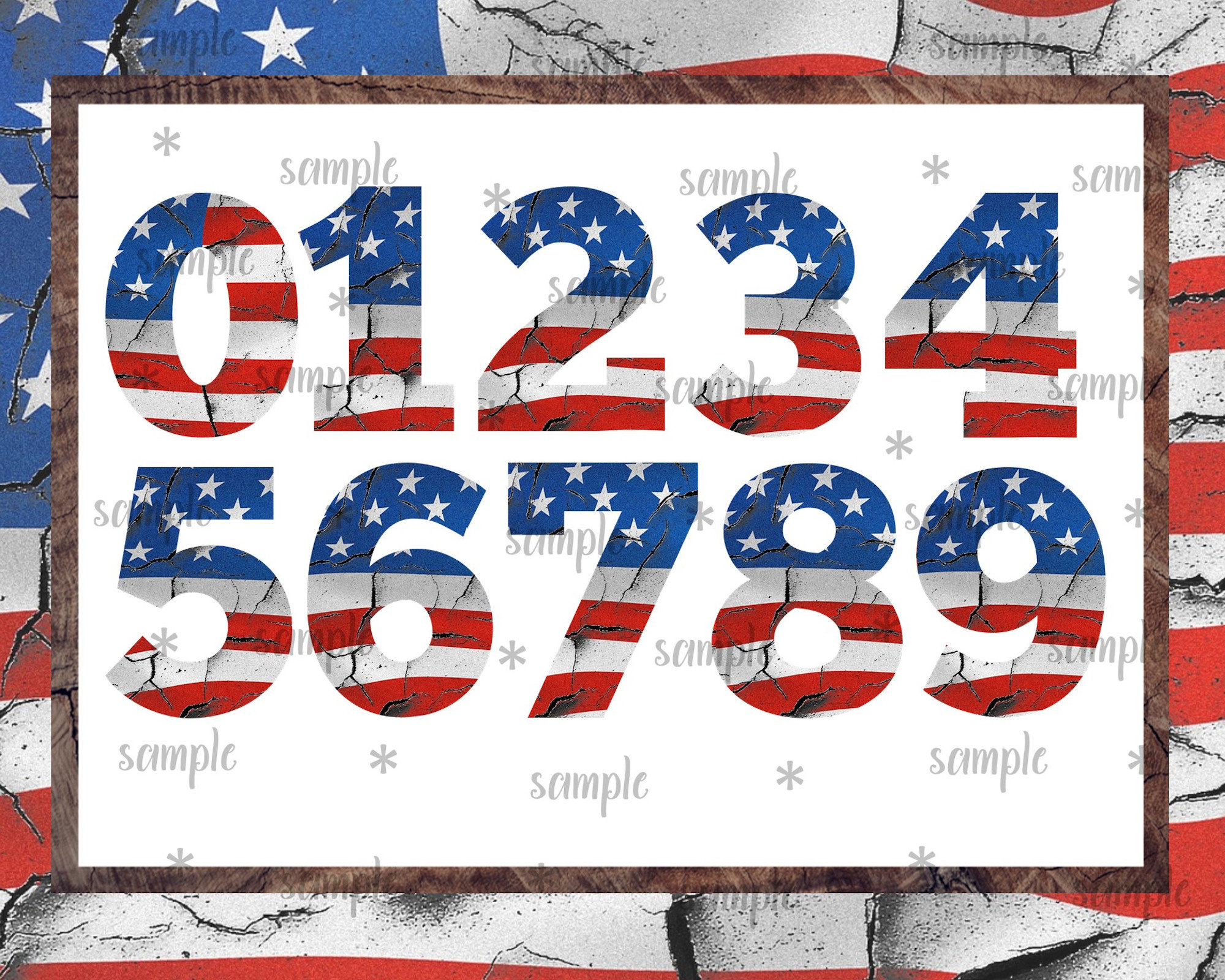 AMERICAN FLAG Alphabet & Numbers Clipart Digital PNG - Etsy