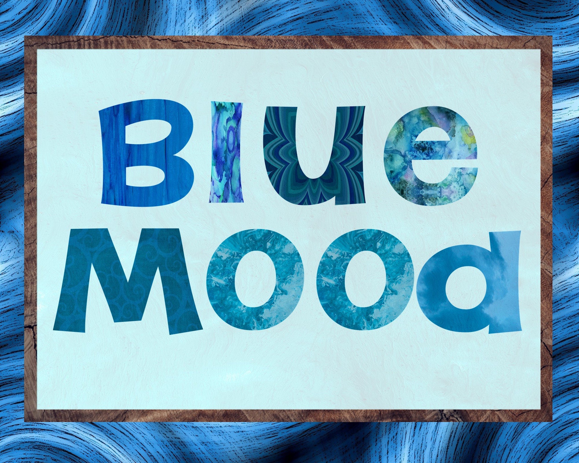 BLUE MOOD Alphabet and Numbers Clipart Digital PNG - Etsy