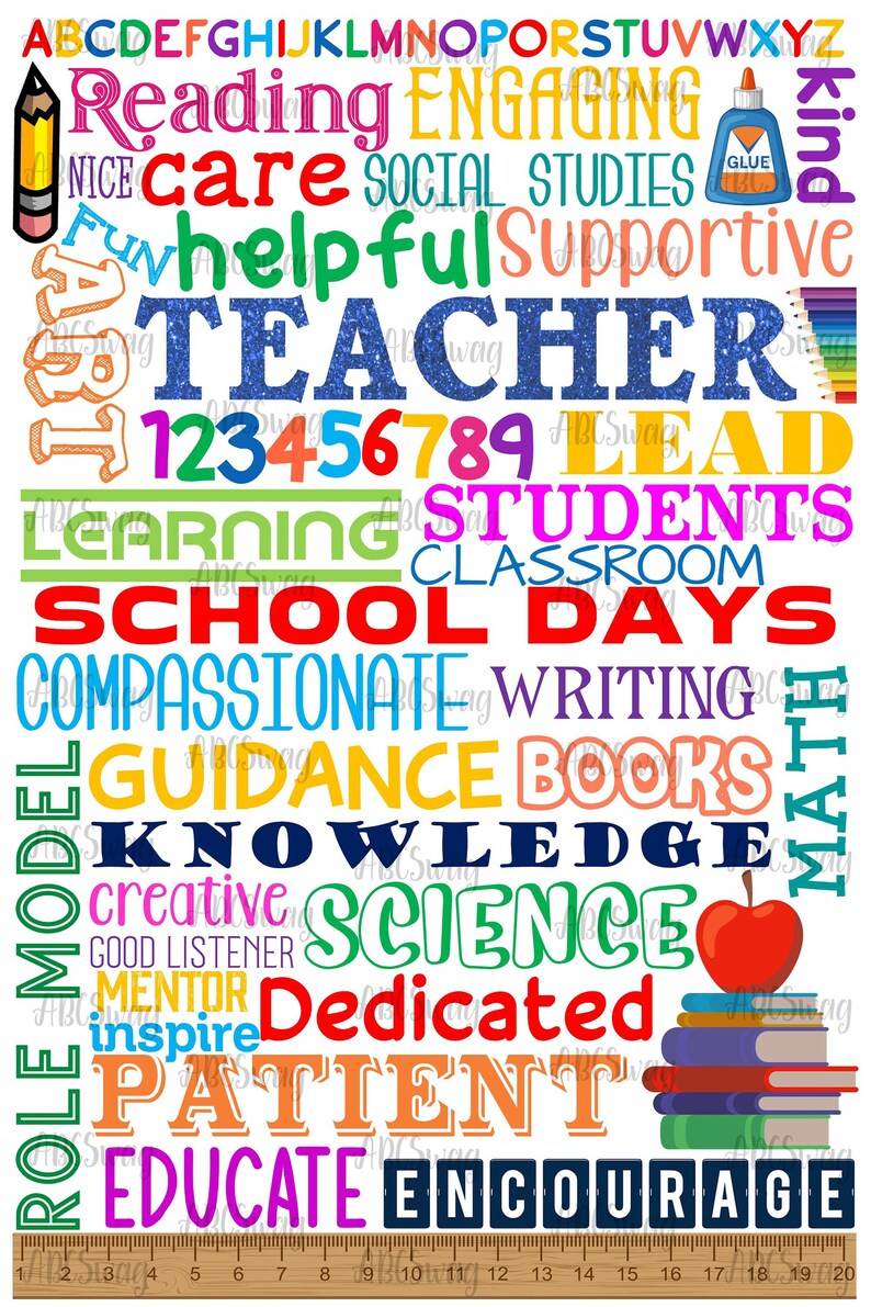 TEACHER Subway Art 8X10, 11X14, 16X20 Digital INSTANT DOWNLOAD - Etsy