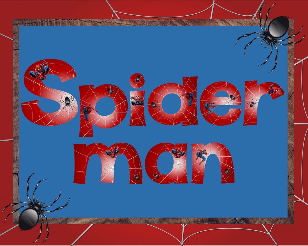 SPIDER MAN Alphabet & Numbers Clipart Digital PNG - Etsy