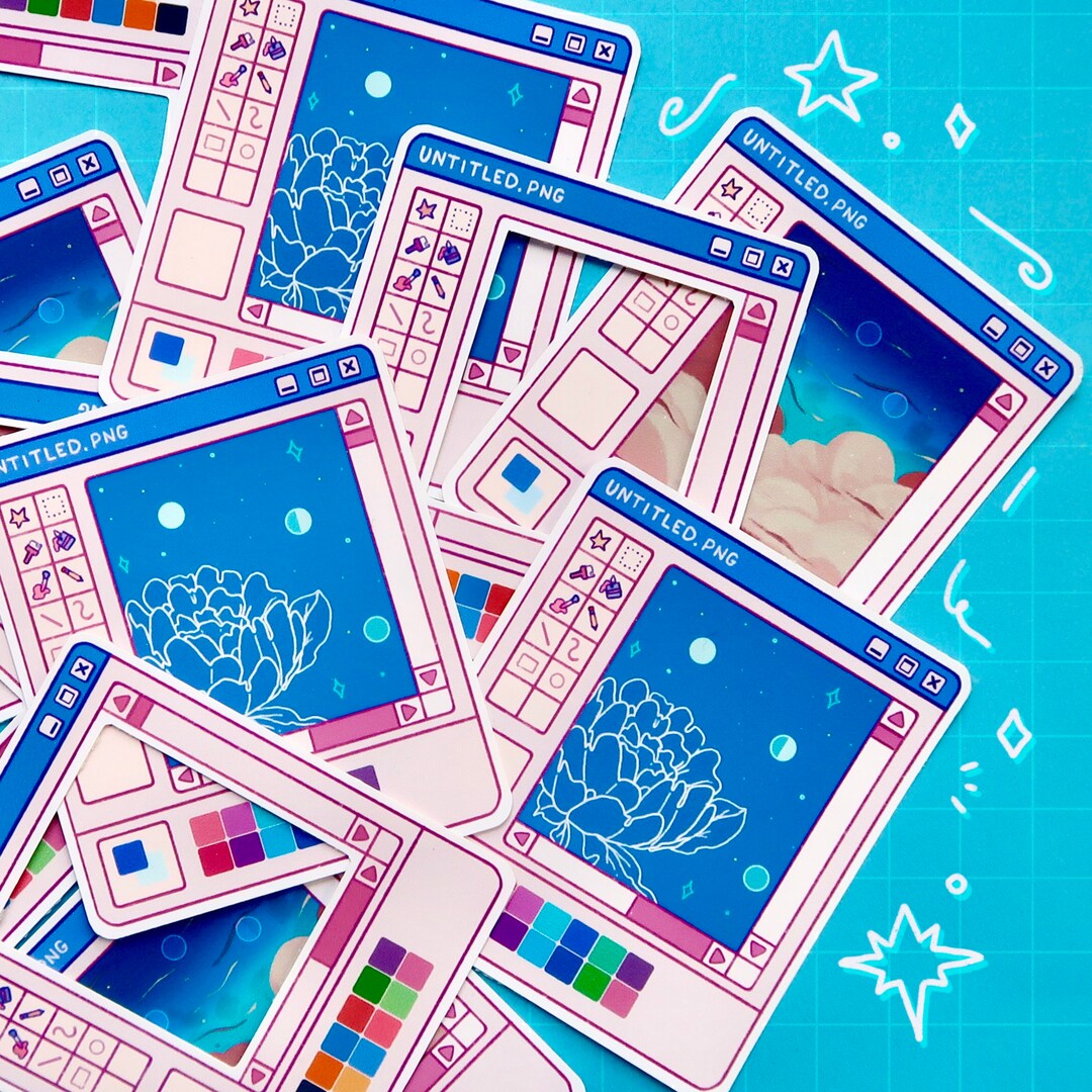 3pc Mspaint Lofi Stickers // Illustration Journaling - Etsy