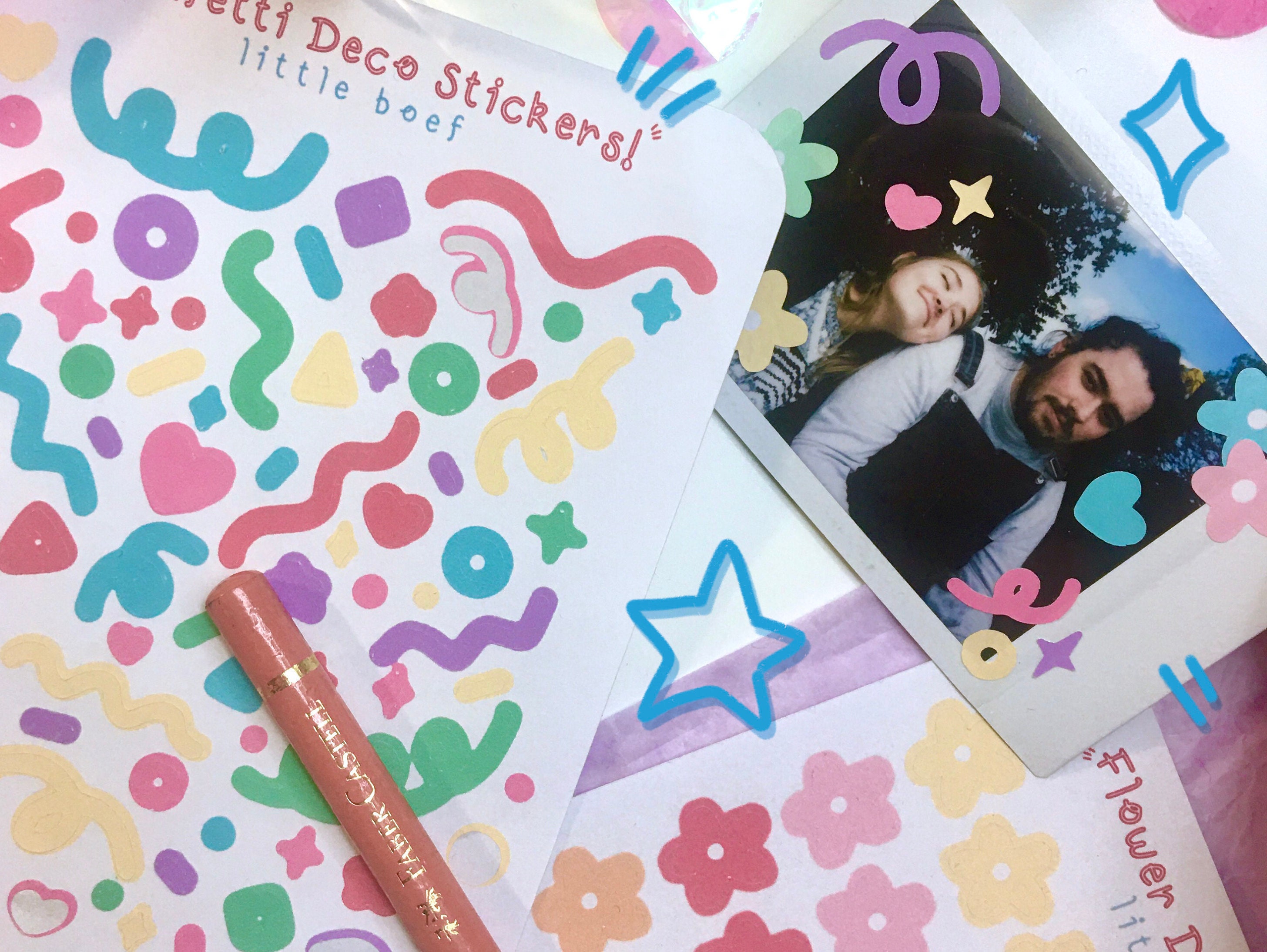 Confetti Polco Sticker SheetPolco Stickers Pastel Stickers - Etsy México