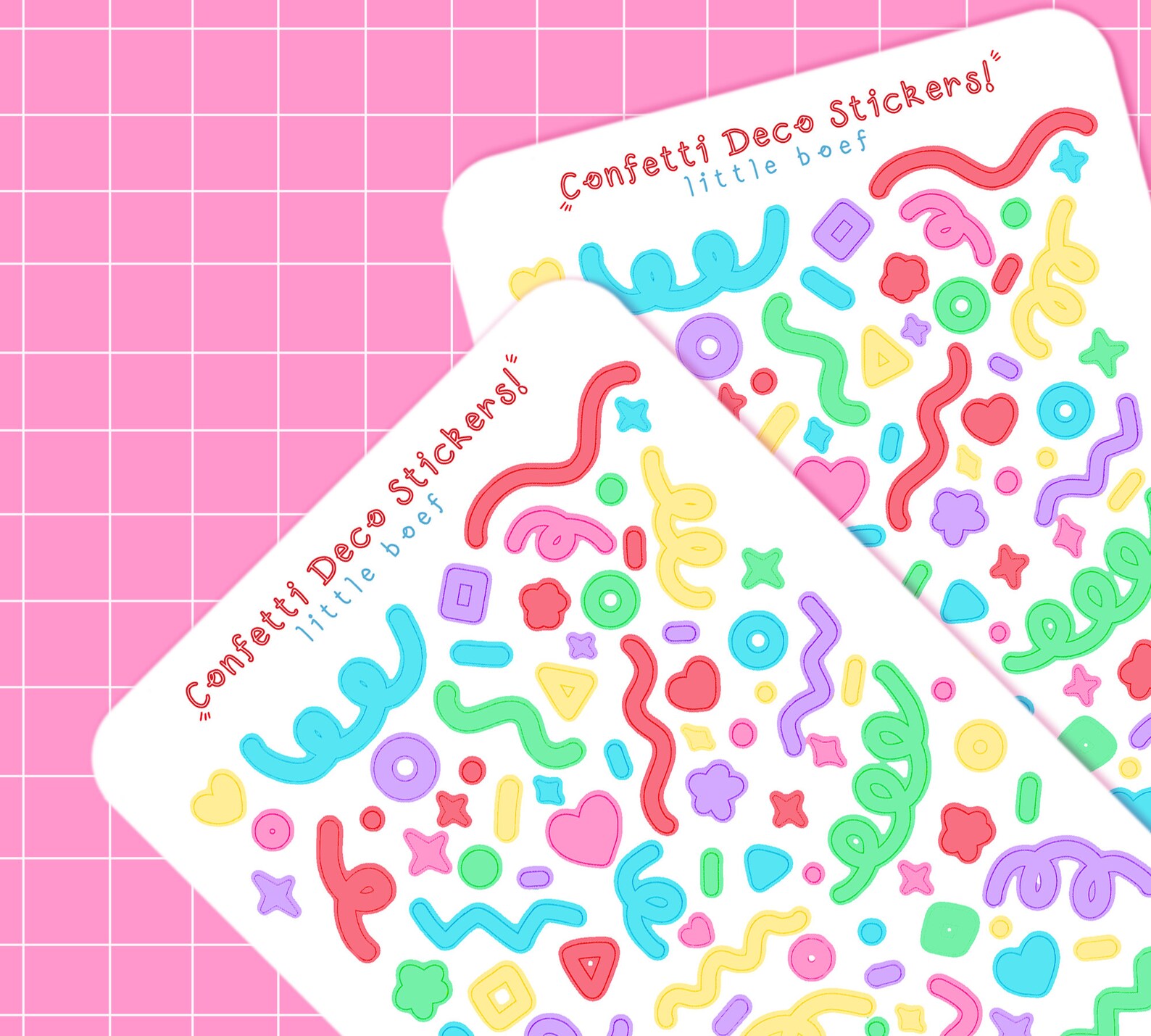 Confetti Polco Sticker Sheetpolco Stickers Pastel Stickers - Etsy UK