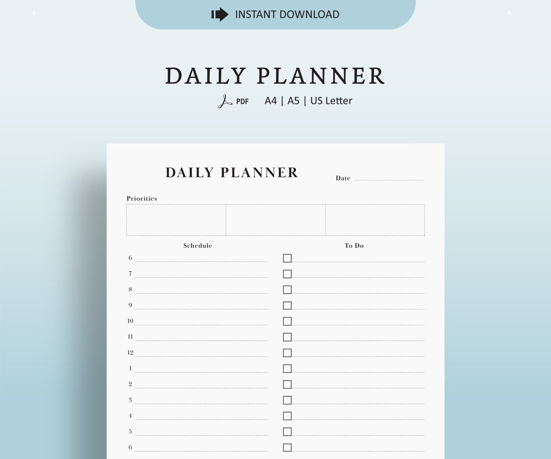 Daily Planner & to Do List, Pastel Color and Minimalist Printable ...