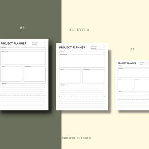 Project Planner Printable, Work Planner, Project Timeline, Project ...