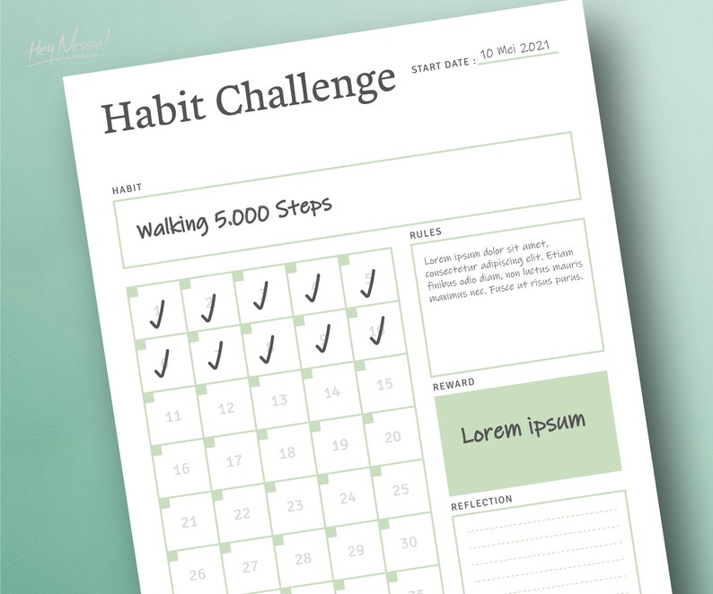 40 Day Habit Challenge Tracker, Goal Tracker, A4, A5 Size PDF - Etsy