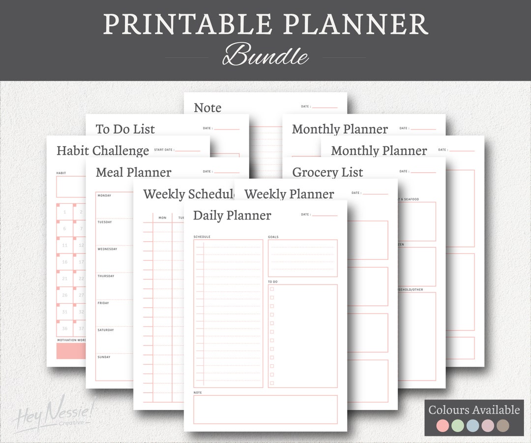 Printable Life Planner Bundle: Daily, Weekly, Monthly (PDF Printable ...