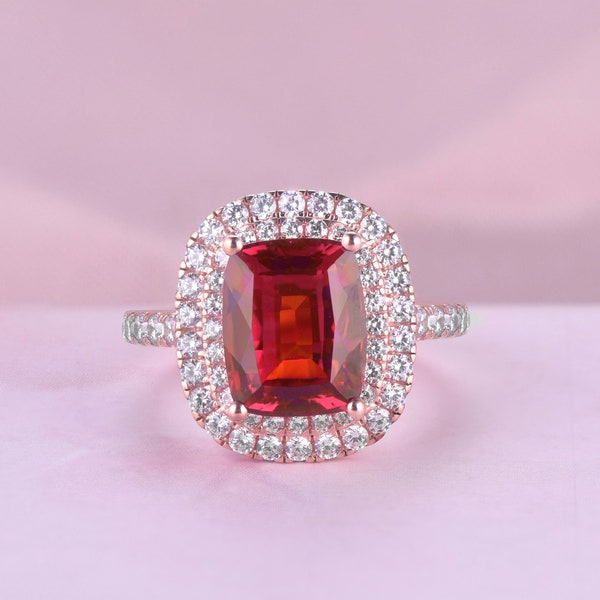 Ruby Cluster Ring - Etsy