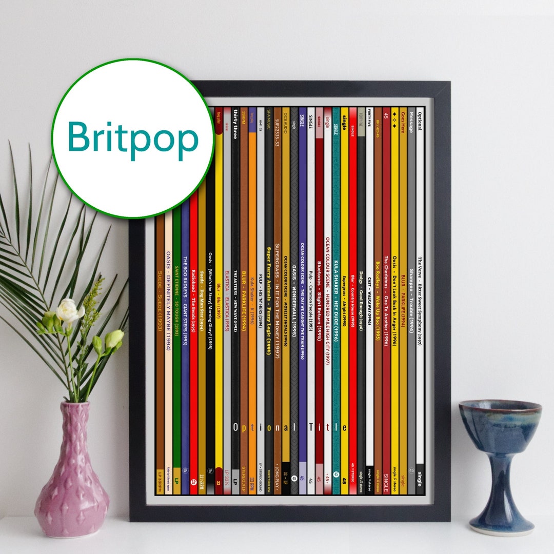 Britpop Music Poster / Britpop Albums Print / Britpop Fan Wall Art ...