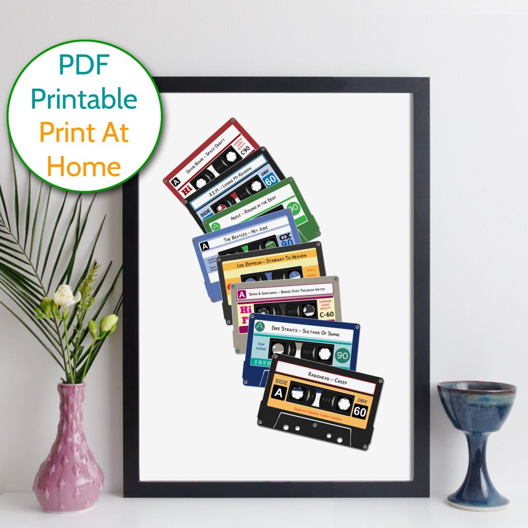 Personalised Cassette Tape Printable PDF / Custom Cassette Art Print ...