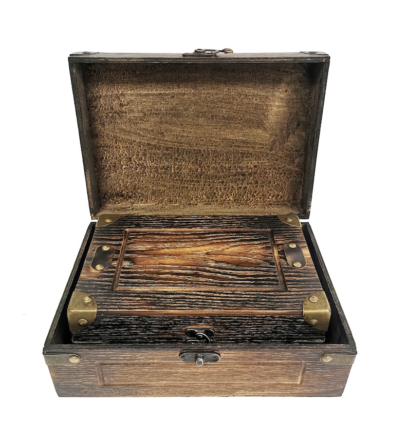 Brown Distressed Wood Box Set - Etsy