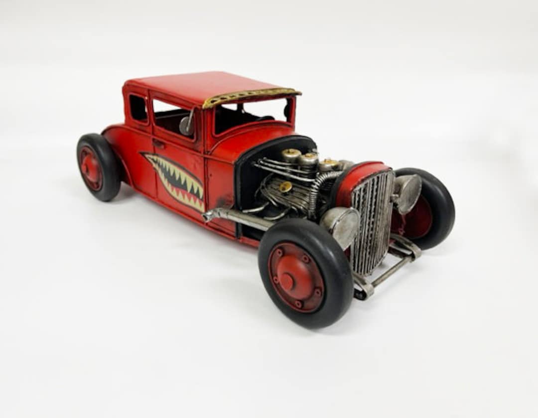 Red Vintage Hot Rod Metal Model - Etsy