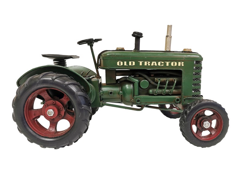 Green "old Tractor" Metal Model - Etsy