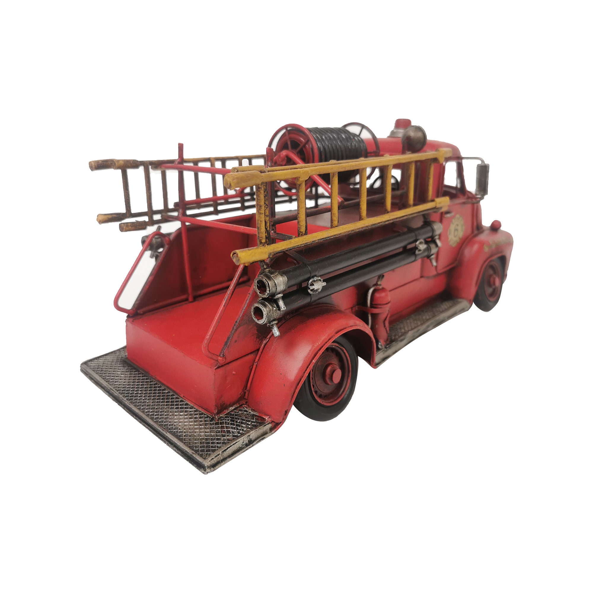 Vintage Fire Truck Metal Model - Etsy