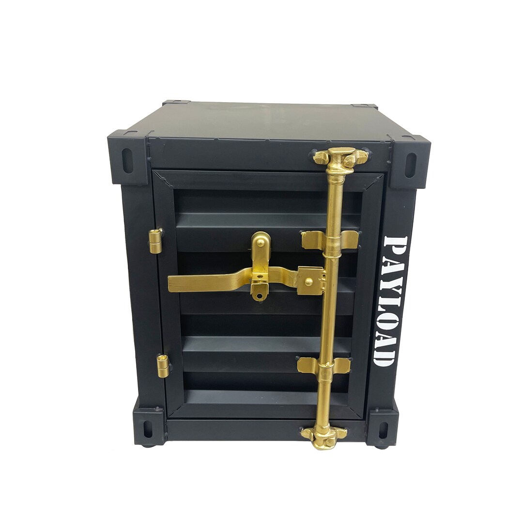 Black & Gold Container End Table - Etsy