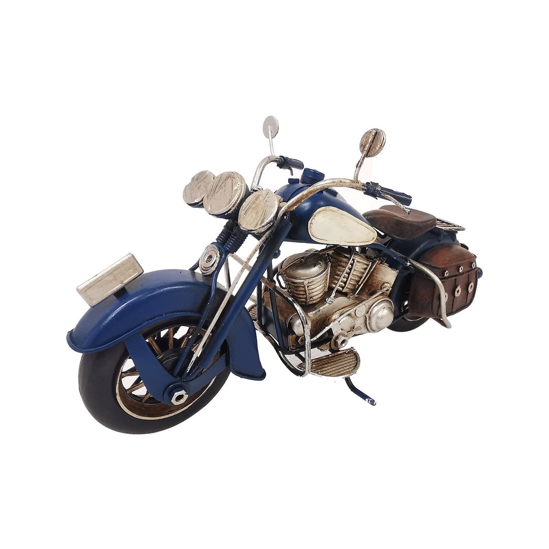 Blue Motorcycle Metal Model - Etsy