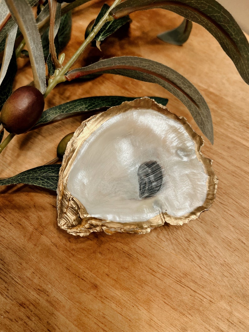 Oyster Shell Ring Dish, Hand Painted Oyster Dish, Oyster Trinket Dish ...