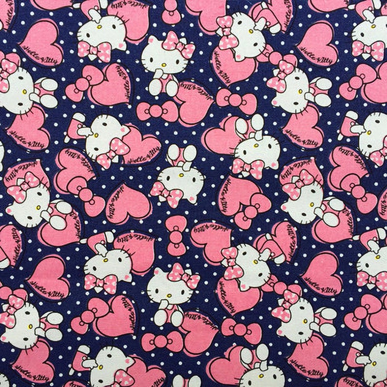 Hello Kitty FabricSolid Canvas Fabric Cotton Canvas Fabric | Etsy