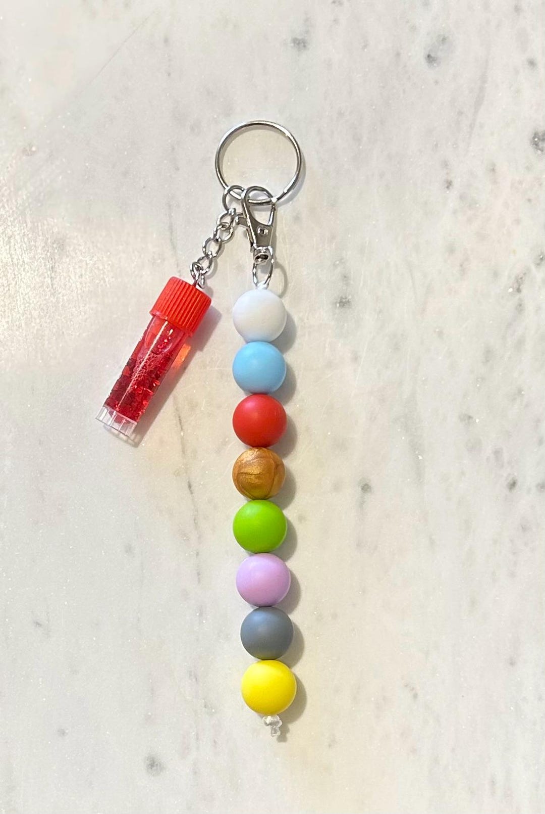 Order of Draw Silicone Beaded Keychain | Phlebotomist Blood Draw Gift ...