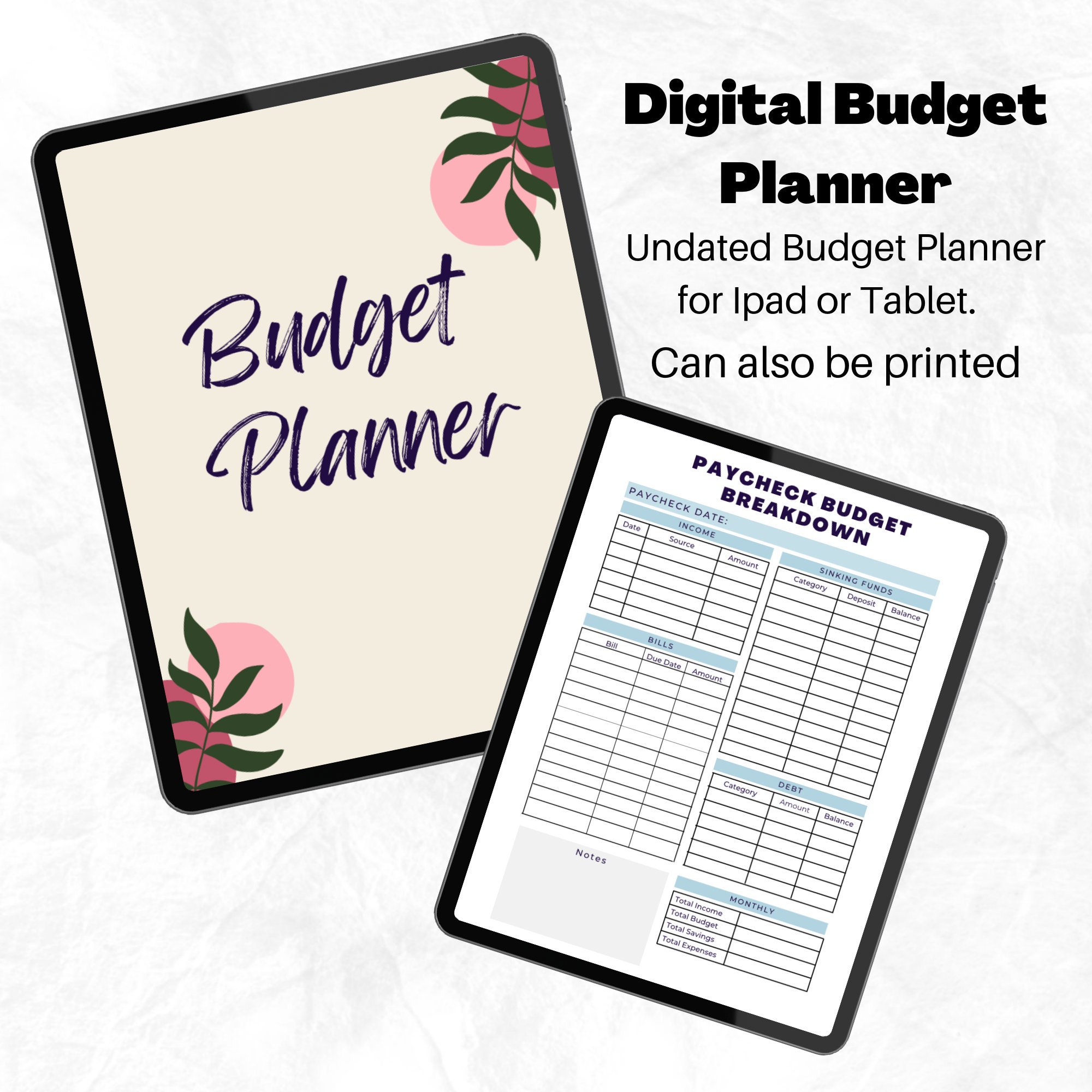 Digital Budget Planner, Simple Budget Planner, Paycheck Budget ...