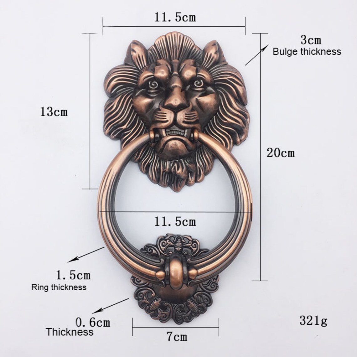 7.8''4.5'' Large Antique Lion Knocker Lion | Etsy