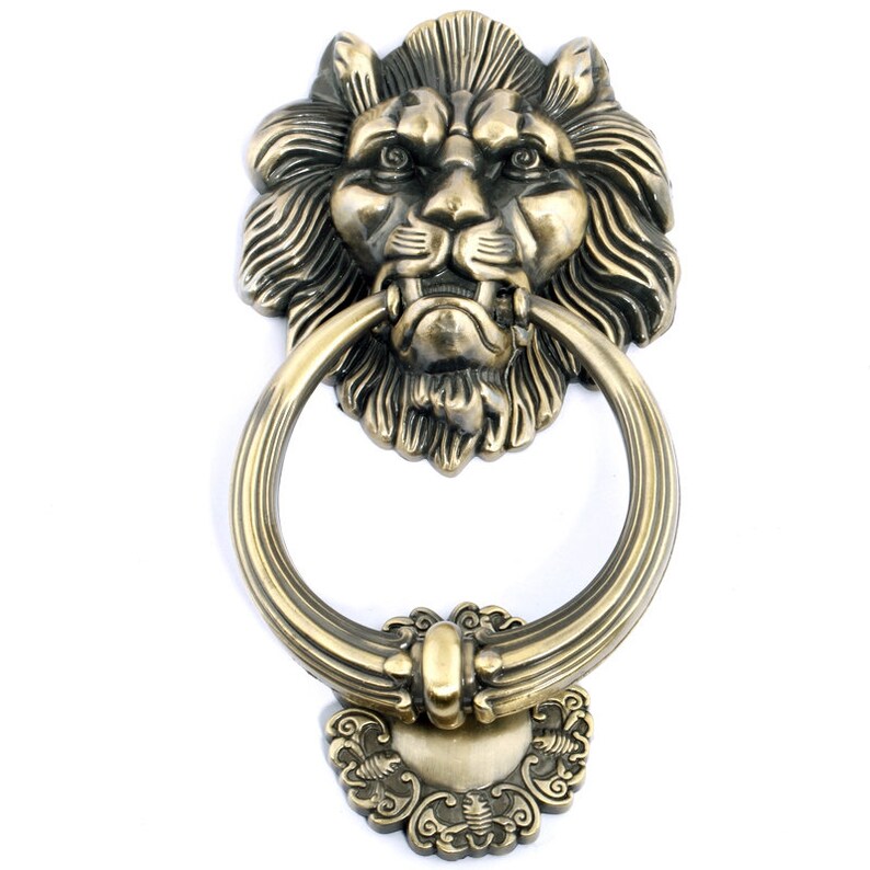 7.8''4.5'' Large Antique Lion Knocker, Lion Head Knocker, Home ...