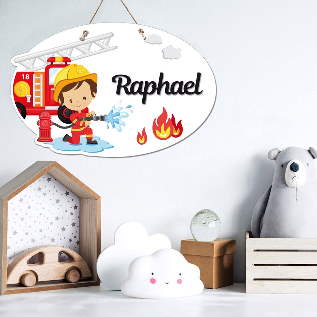 Plaque de Porte Pompier Chambre Enfant - Pancarte en Plexi à ...