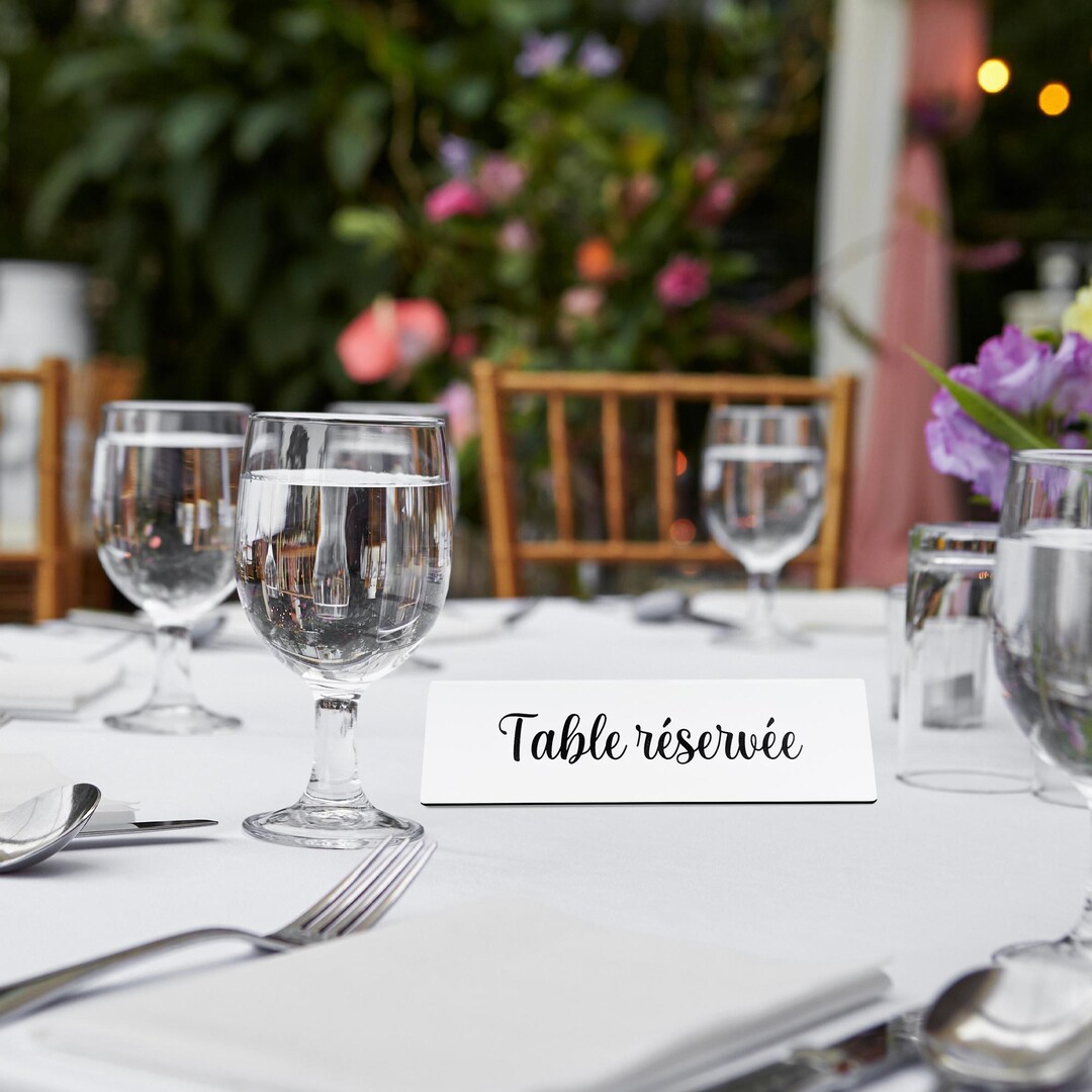 “reserved Table” Tabletop Easel Sign – White – Double-sided Engraving ...