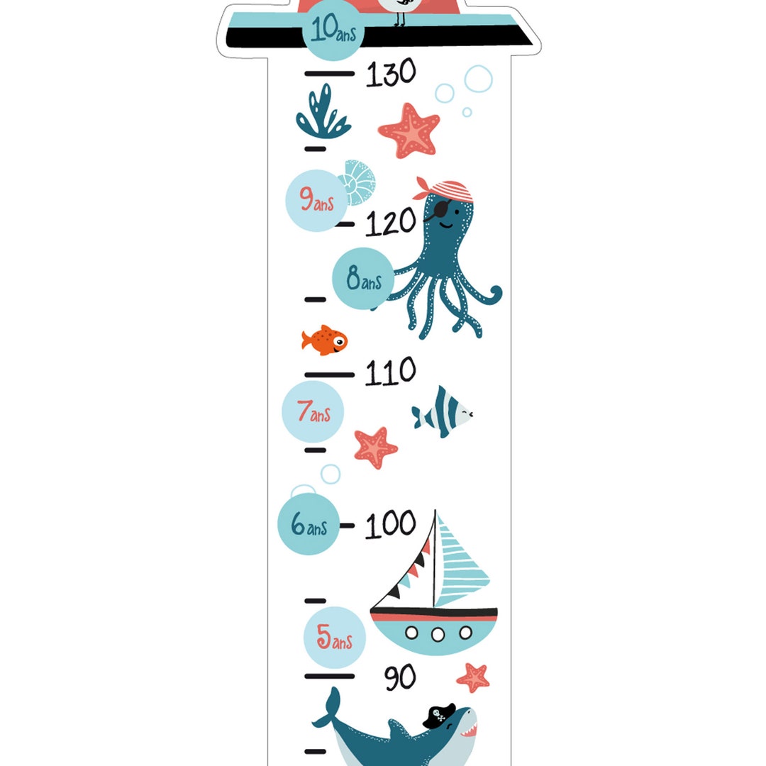 Wall Height Chart Sticker for Children Child's Height Measuring Ruler ...