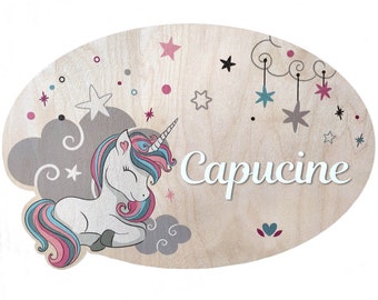 Plaque de porte en bois fleurs personnalisée avec prénom - Etsy France