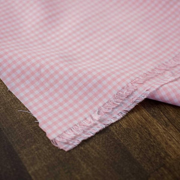 Pink Gingham Fabric - Etsy