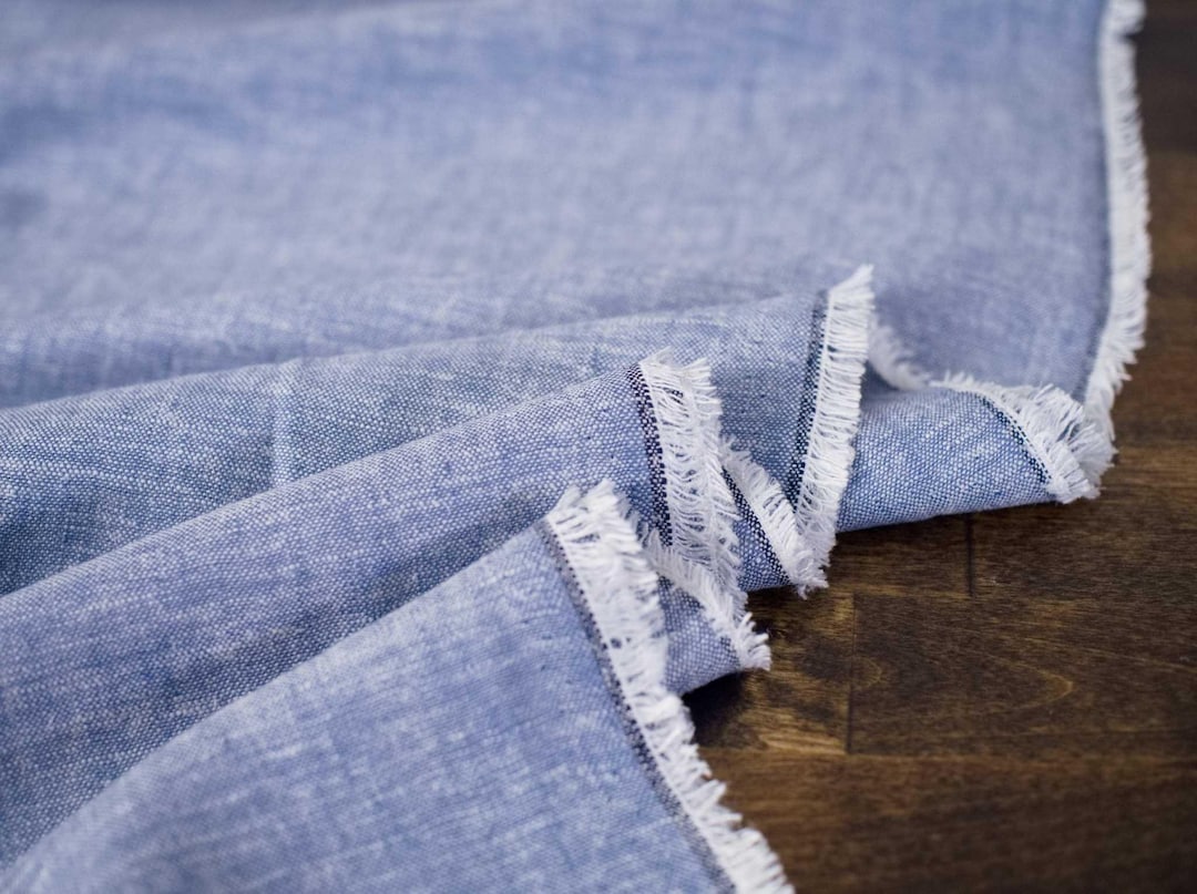 Chambray Brussels Washer Yarn Dye | Blue Linen Fabric & Rayon Fabric ...