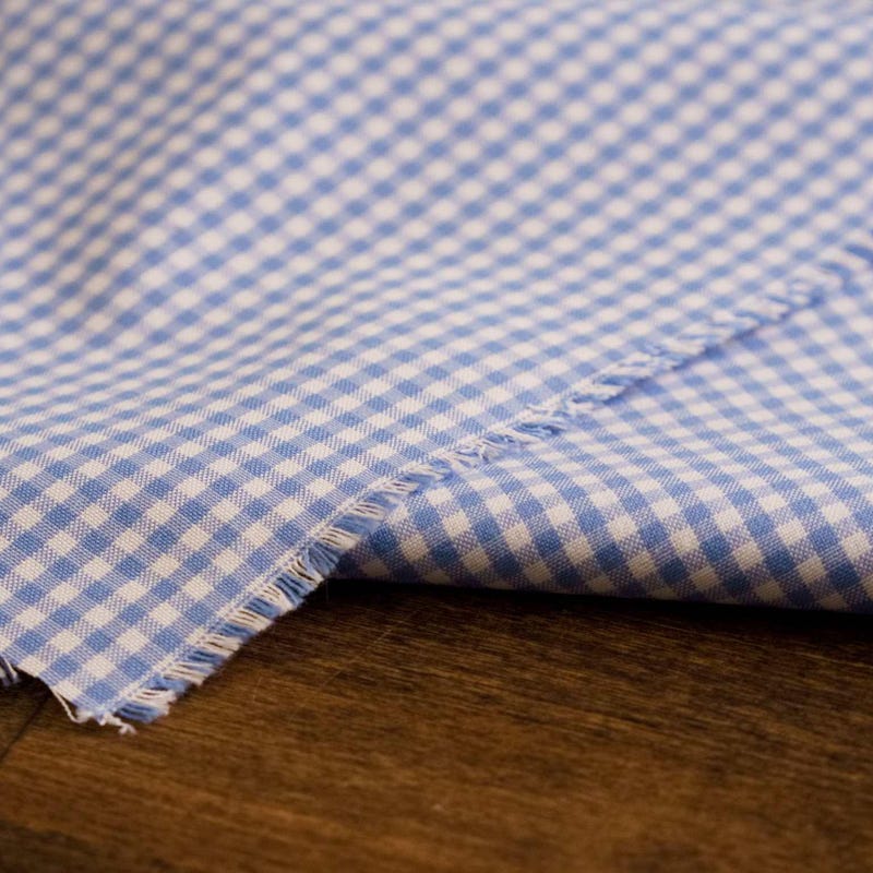 Blue Gingham Fabric - Etsy
