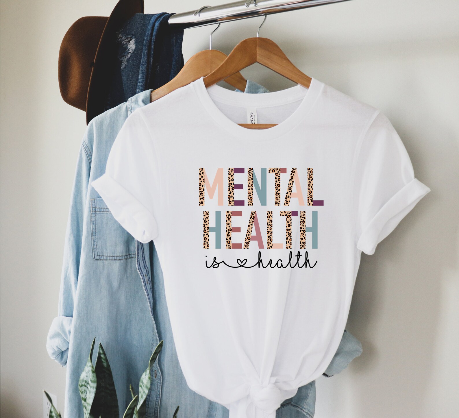 Mental Health Matters Shirt Leopard Boho Shirt Slogan Tee Etsy