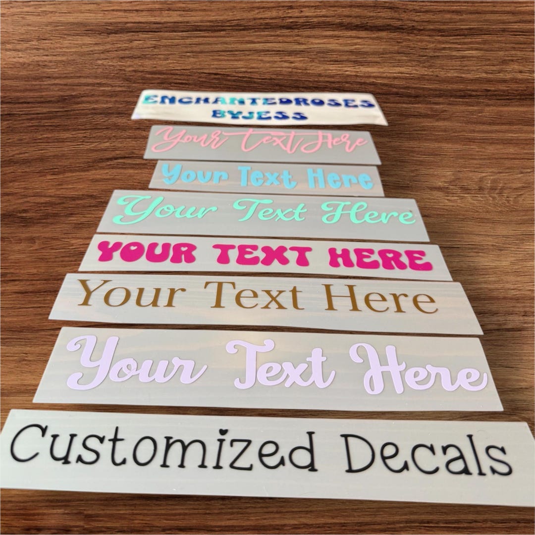 Custom Text Vinyl| Decals- Build Your Own Decals | Bridesmaid| Wedding Favors| Custom Stickers ...