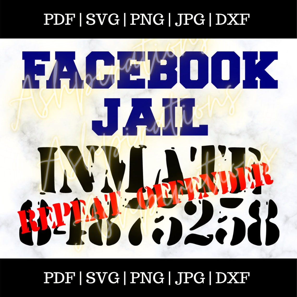 Facebook Jail Inmate SVG / Cut File / Cricut / Commercial Use ...