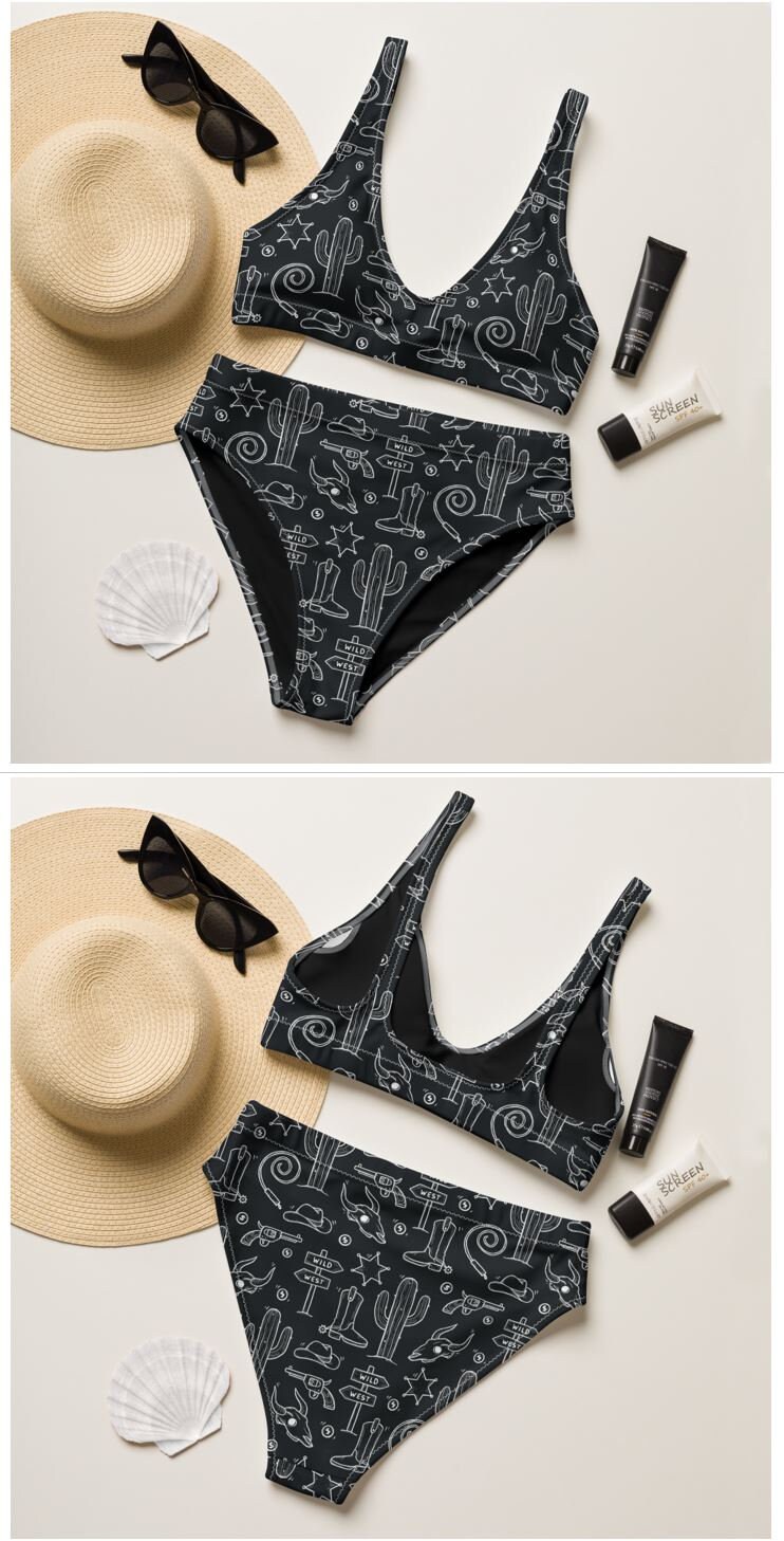 Western Swimsuit, Western One Piece Swimsuit, Western High Waisted ...